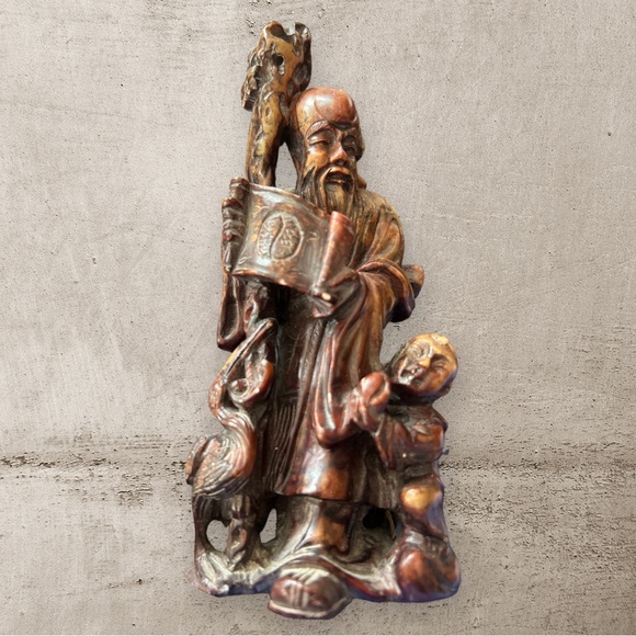 Hand Crafted | Accents | Chinese Rosewood Hand Carved Wise Sage Child ...
